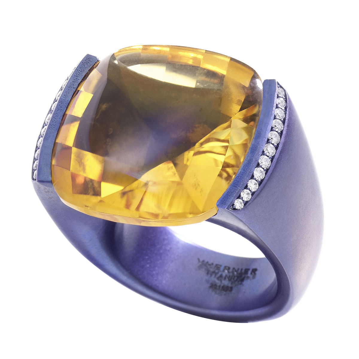 Vhernier Rainbow Citrine & Diamond Ring in Colored Titanium | T01566A ...