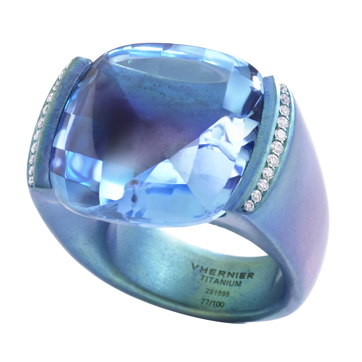 Vhernier Rainbow Topaz & Diamond Ring in Colored Titanium | Borsheims