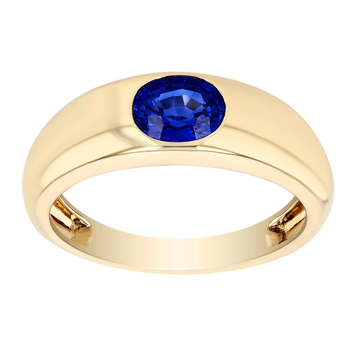 Oval Sapphire Flush Set Ring in Yellow Gold | Borsheims