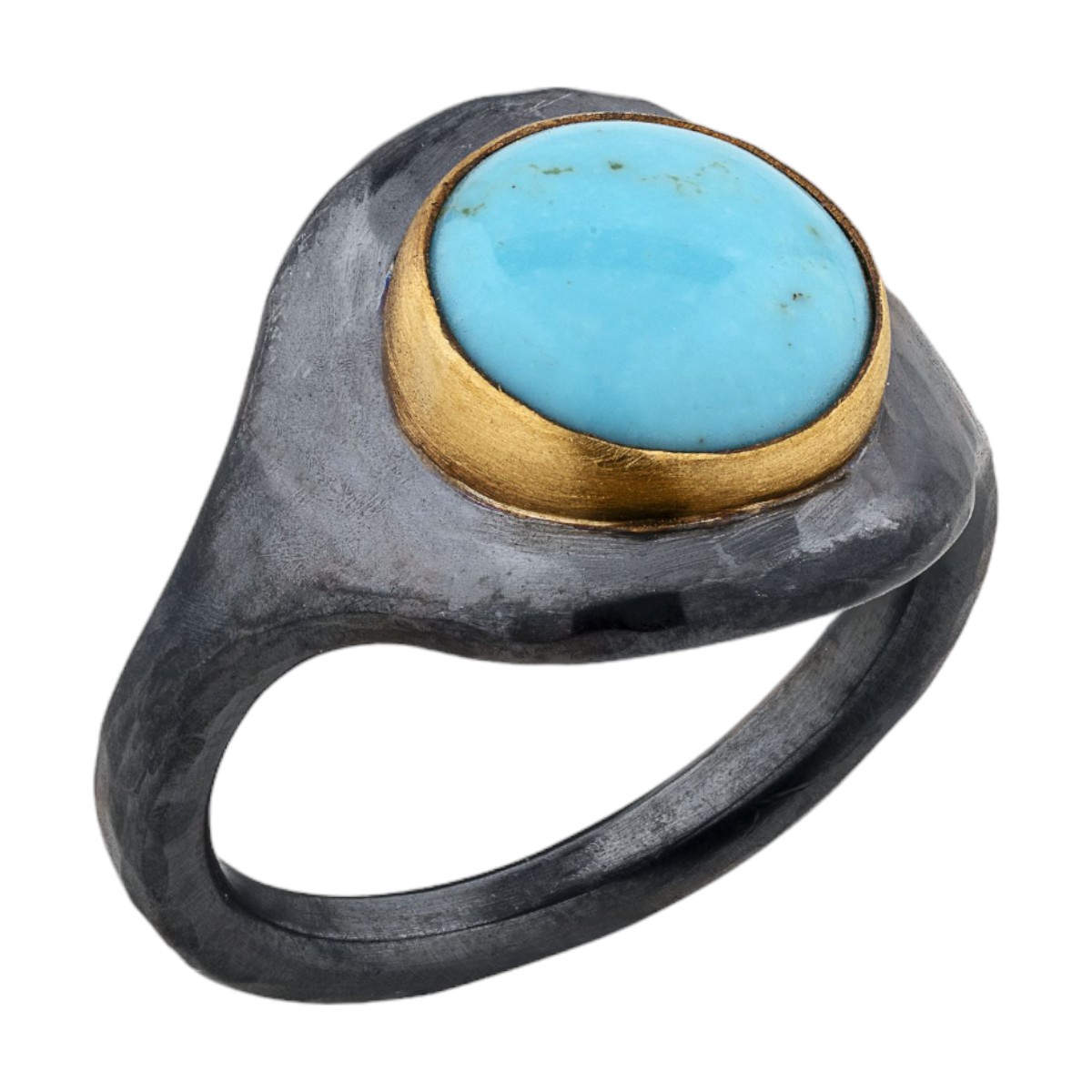 Lika Behar Jellybonbon Turquoise Bezel Set Signet Ring in Yellow Gold ...