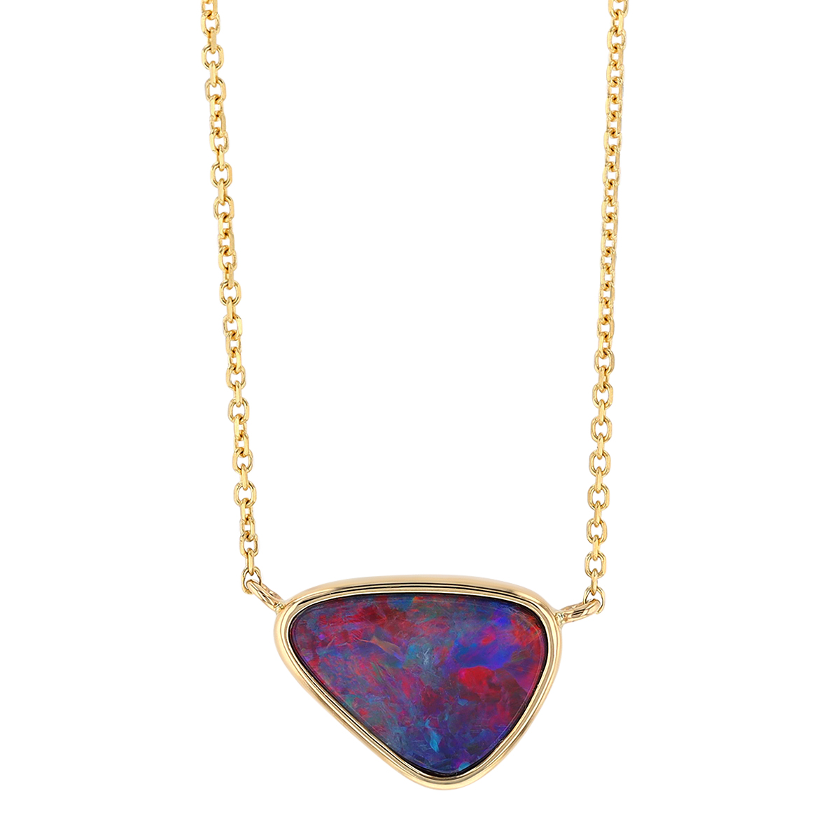 Triangle Bezel Set Opal Necklace in Yellow Gold | Borsheims