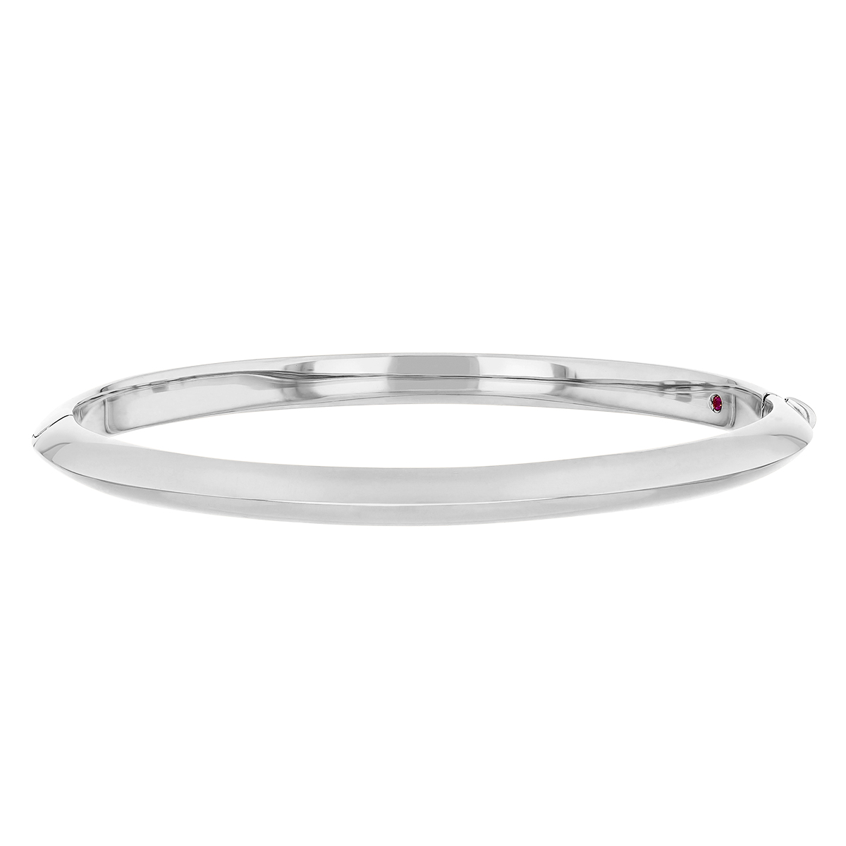 Roberto Coin Oro Classic White Gold Knife Edge Oval Bangle Bracelet ...