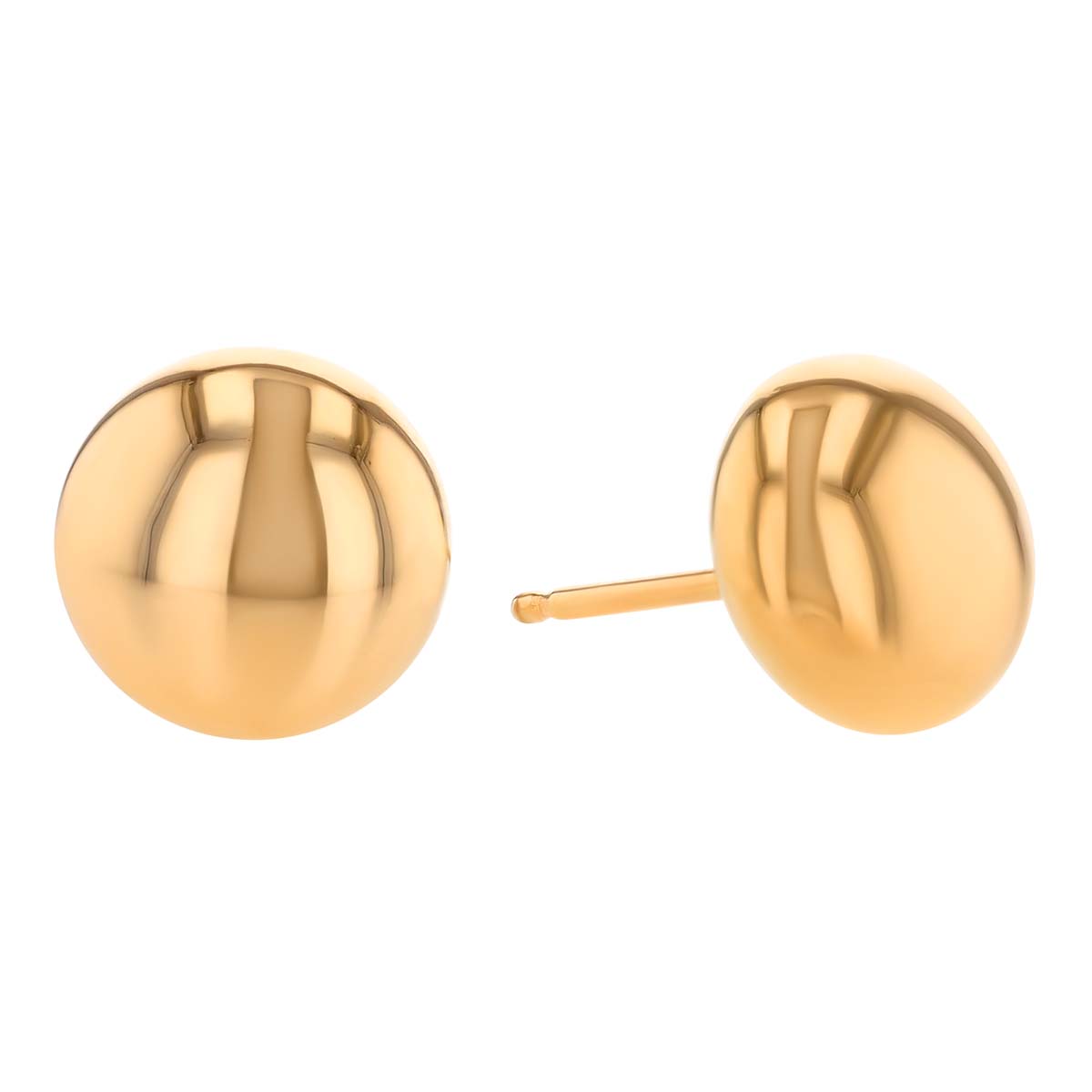 Yellow Gold Flat Ball Stud Earrings, 8 mm | Borsheims