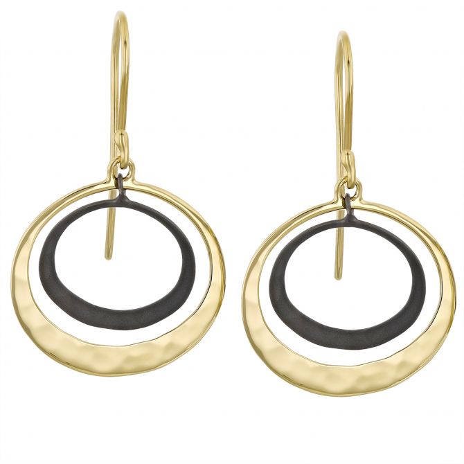 Toby Pomeroy Yellow Gold & Blackened Ecosilver Concentric Oval Petite ...