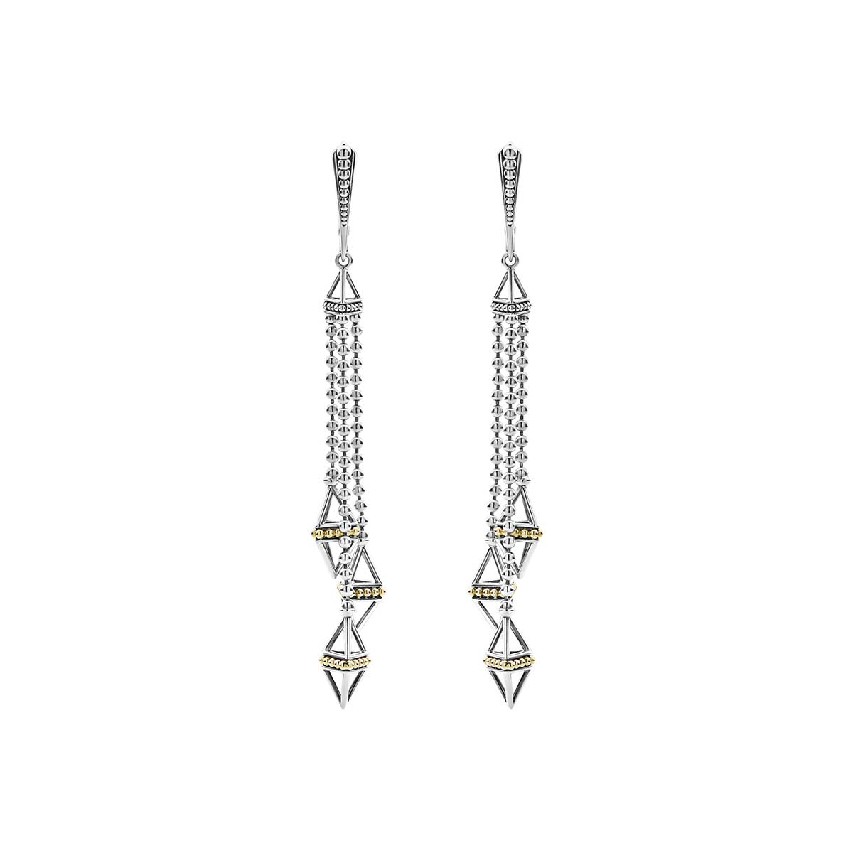 LAGOS Sterling Silver & 18K Yellow Gold Pyramid Earrings | 01-81696-00 ... LAGOS Sterling Silver & 18K Yellow Gold Pyramid Earrings | 01-81696-00 ...