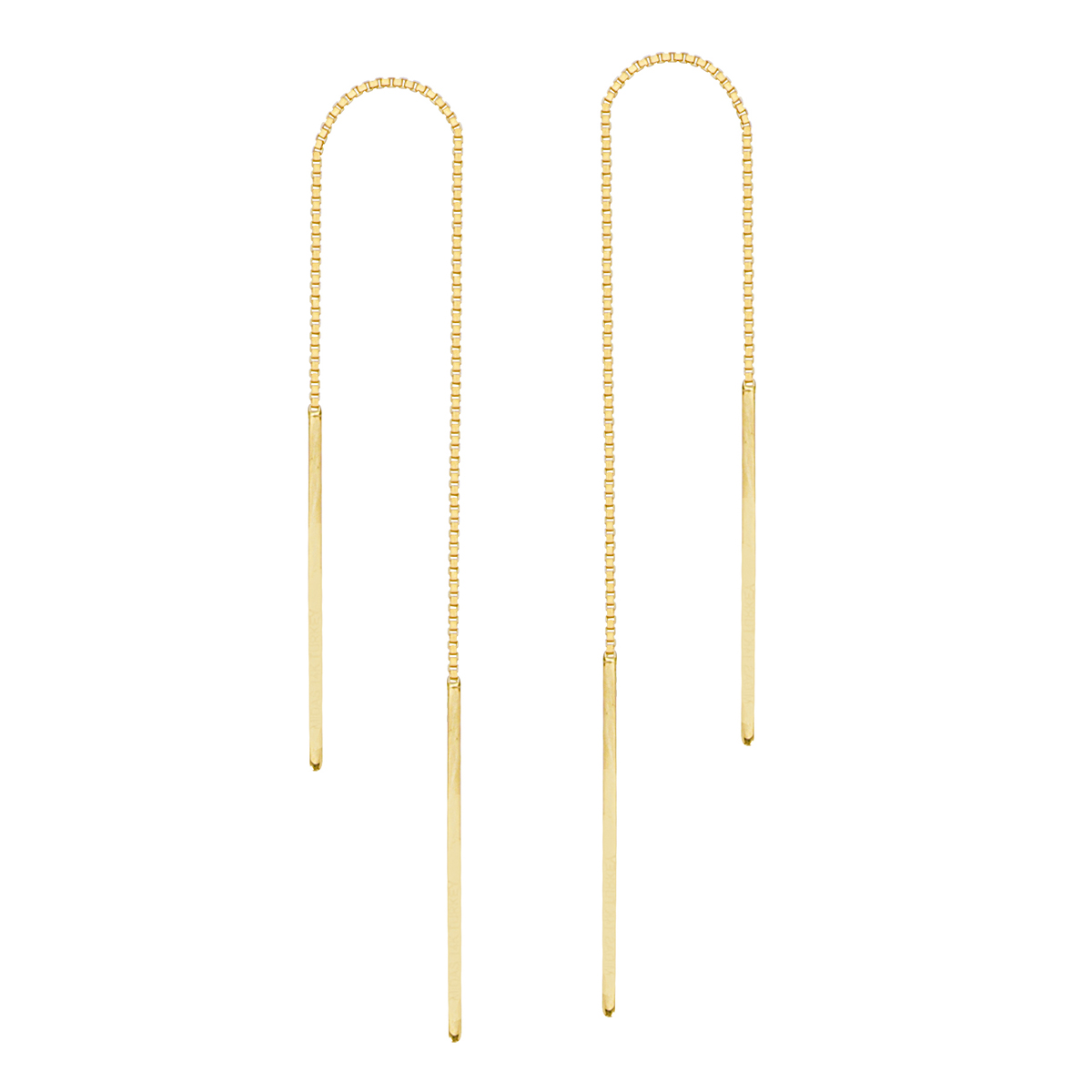 Threader Bar & Box Chain Earrings in Yellow Gold | Borsheims