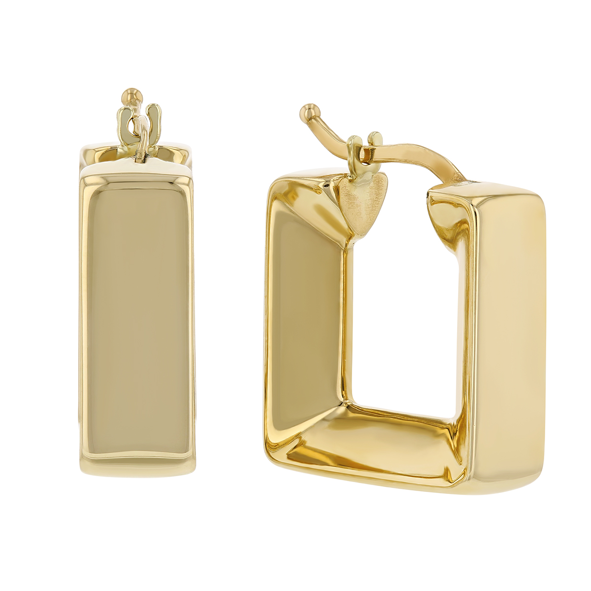 Yellow Gold Square Hoop Earrings | Borsheims
