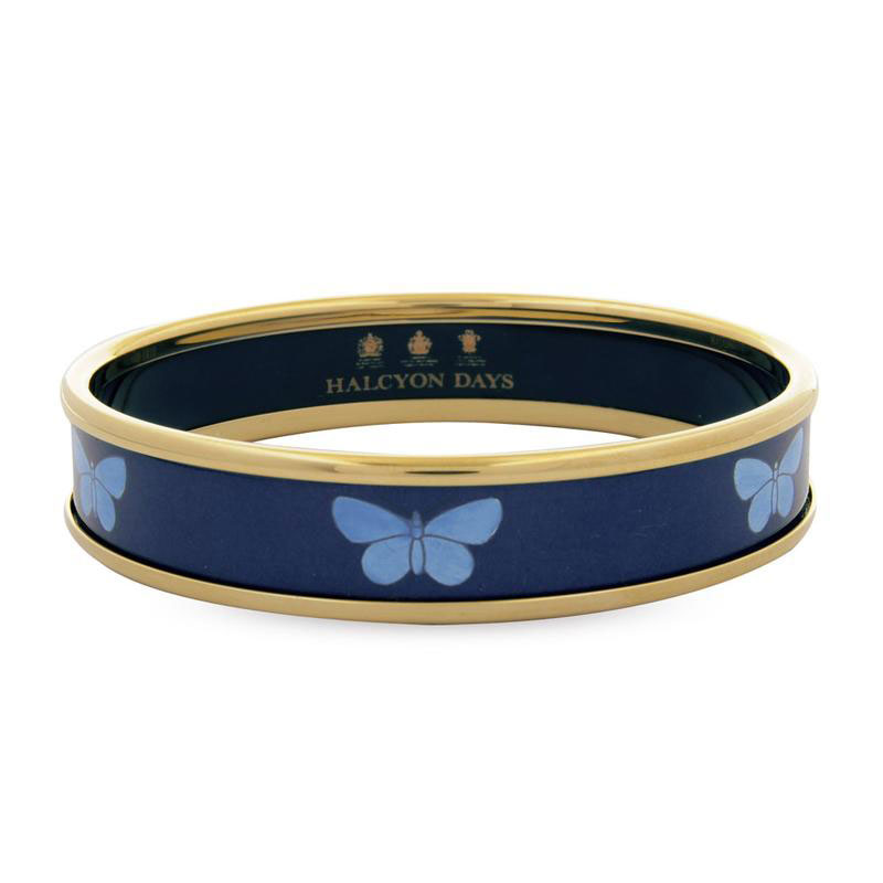 Halcyon Days Butterfly Bangle, Navy | PBBLB1110GM | Borsheims