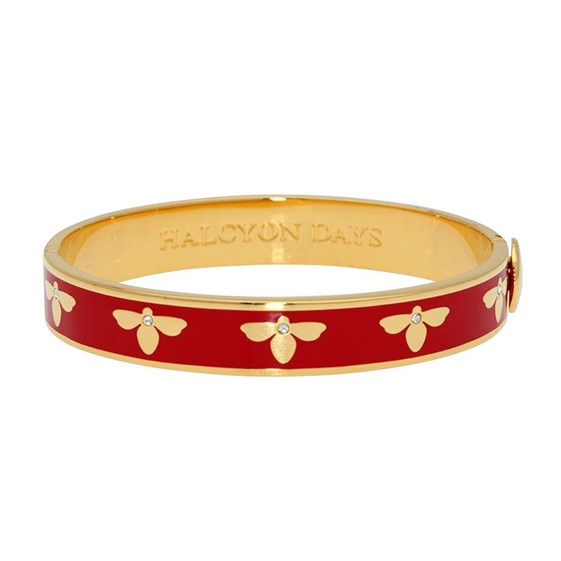 Halcyon Days Bee Red & Gold Bangle | HBBEE0610G | Borsheims