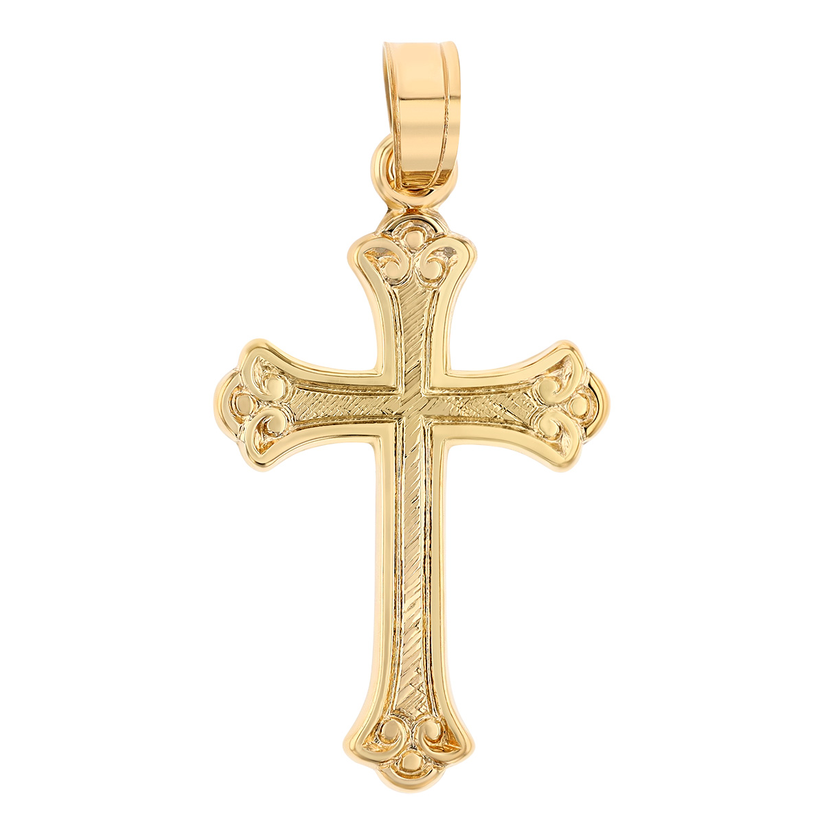 Yellow Gold Decorative Flared Edge Cross Charm | Borsheims