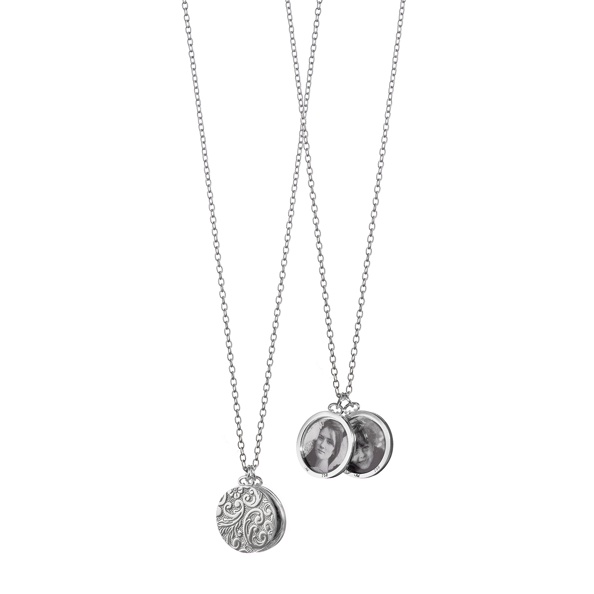 Monica Rich Kosann 2 Floral Half-Locket Charms Necklace in Sterling ...