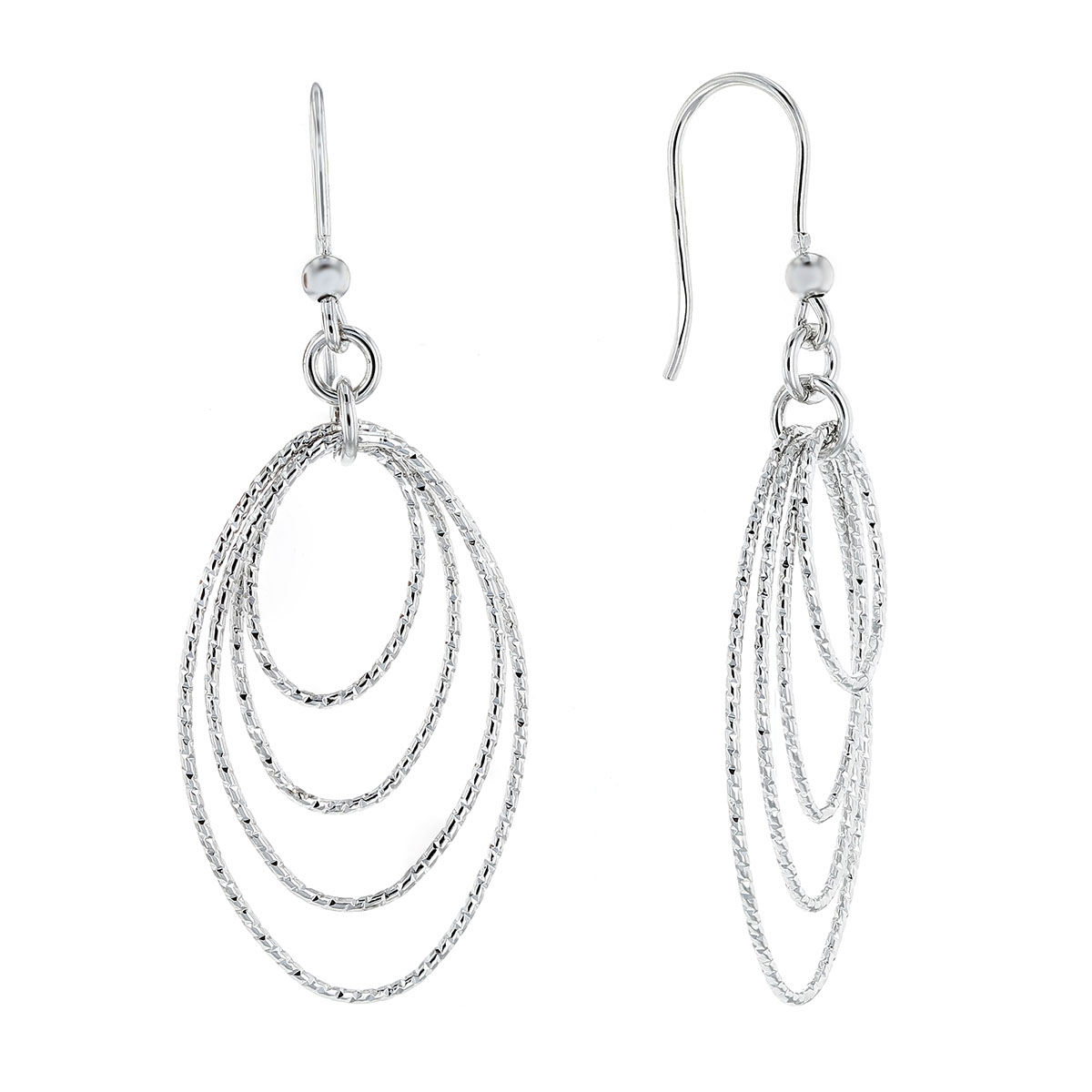 Sterling Silver Graduated Oval Loop Drop Earrings | Borsheims