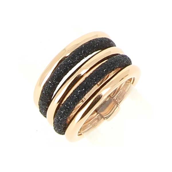 Pesavento Rose Tone Sterling Silver Black Dust 5 Band Ring | WPLVA723S ...