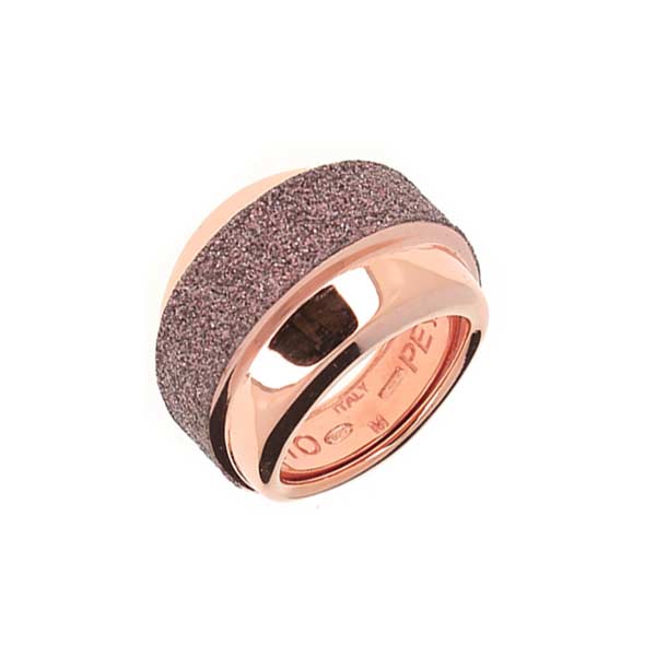 Pesavento Rose Tone Sterling Silver Light Brown Dust Center Wide Ring ...