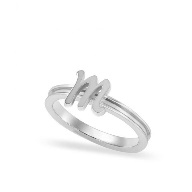 Alex Woo Sterling Silver M Letter Autograph Ring | RAUTO-S/EAUTOM-S ...