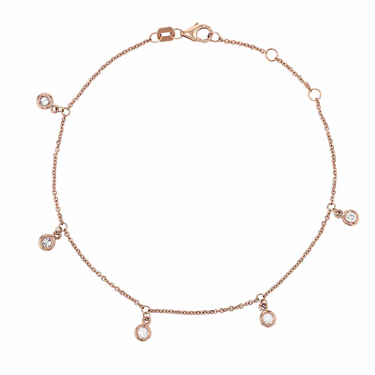 Diamond 5 Drop Station Bracelet in Rose Gold, 0.26 cttw | Borsheims