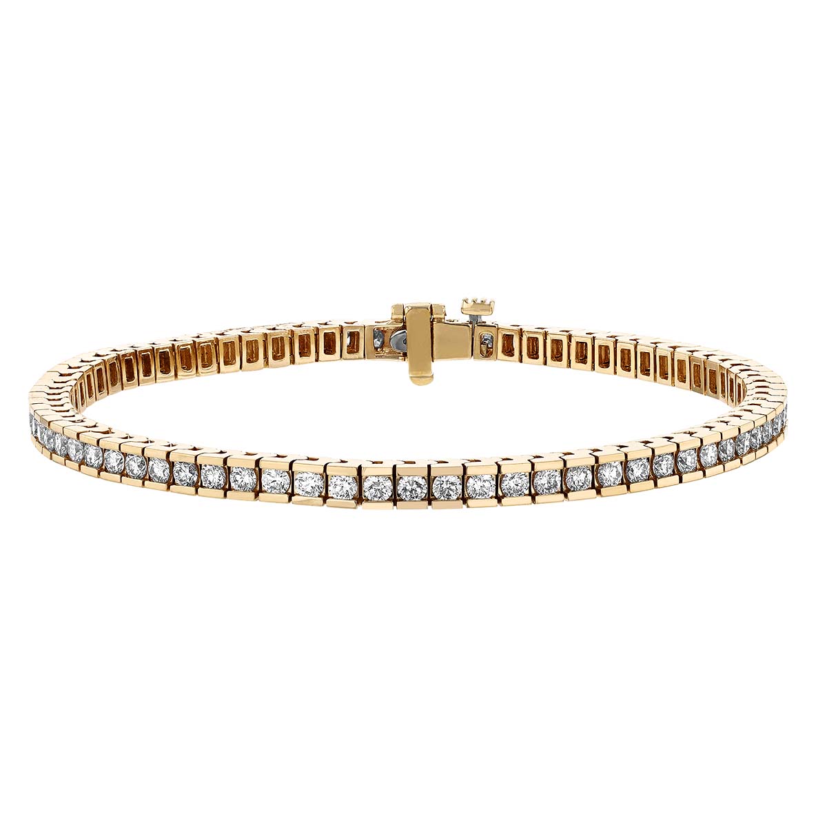 Diamond Channel Set Tennis Bracelet in Yellow Gold, 2.70 aptw | Borsheims