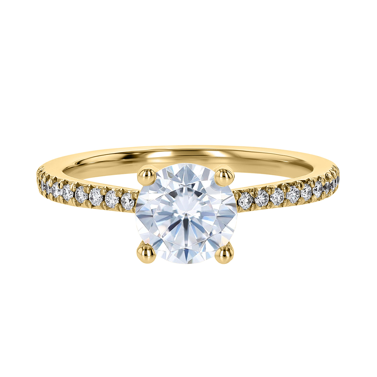 Platinum Diamond Pave Half Shank Tapered Engagement Ring Setting ...