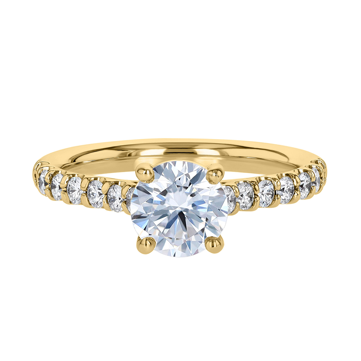 White Gold Diamond Side Stone Cathedral Engagement Ring Setting | Borsheims