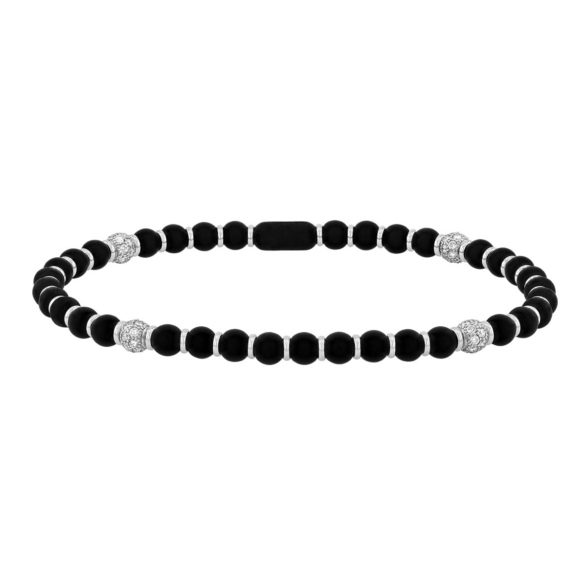 Roberto Demeglio Sfera Diamond & Matte Black Ceramic Beaded Stretch ...