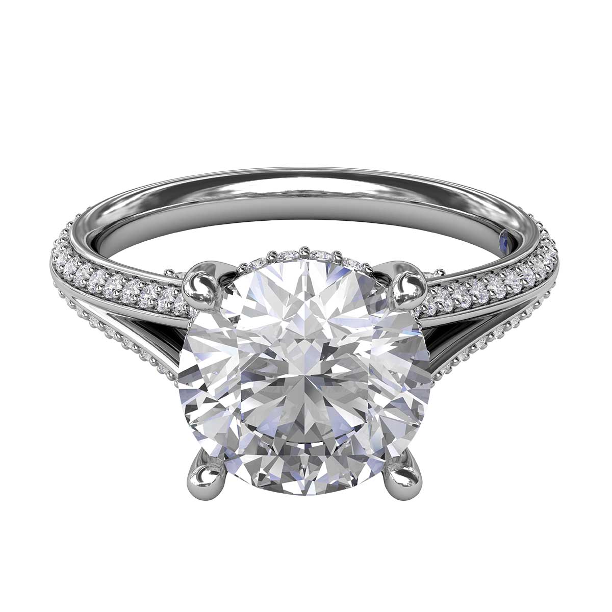 Diamond Split Shank Engagement Ring Setting in White Gold | Borsheims