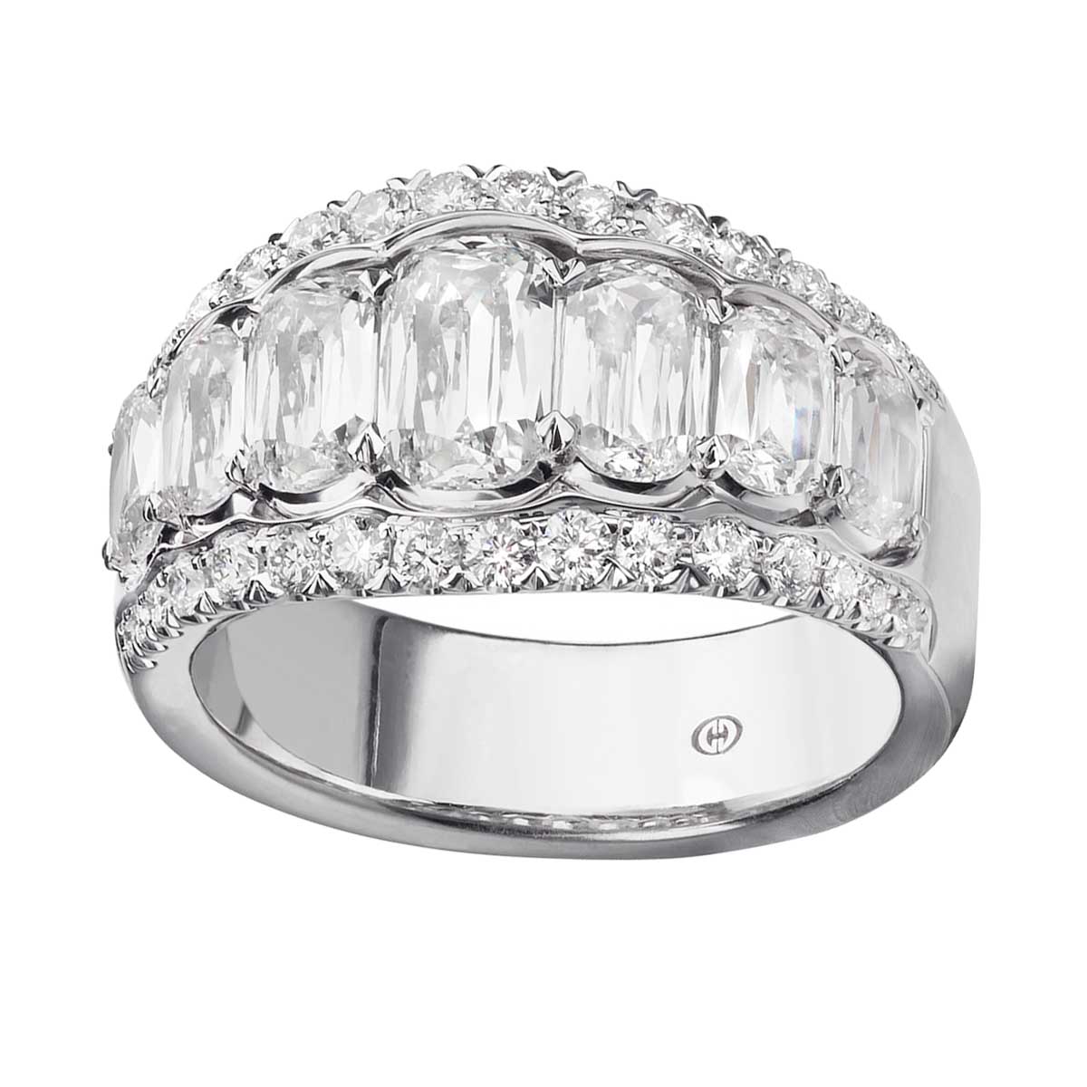 Christopher Designs L'Amour Crisscut Diamond Graduated Wedding Band in ...