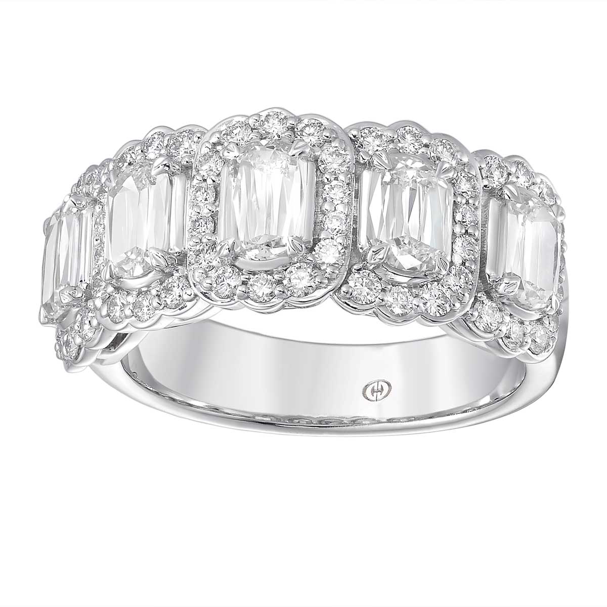 Christopher Designs L'Amour Crisscut Diamond Halo Wedding Band in White ...
