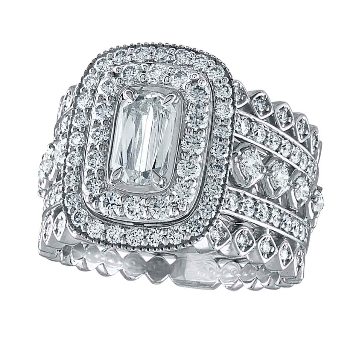 Christopher Designs L'Amour Crisscut Diamond Art Deco Style Engagement ...