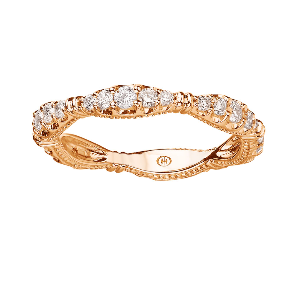 Christopher Designs Diamond Scalloped Eternity Wedding Band in Rose ...