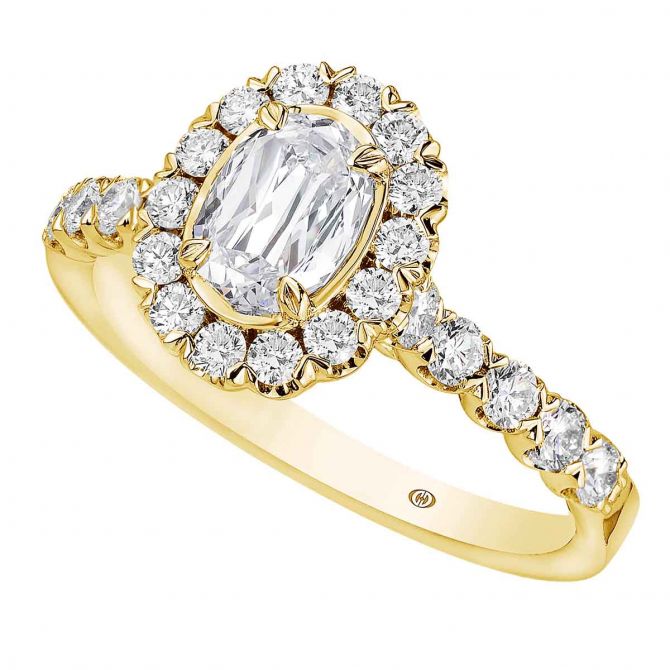 Christopher Designs L'Amour Crisscut Oval Diamond Halo Engagement Ring ...