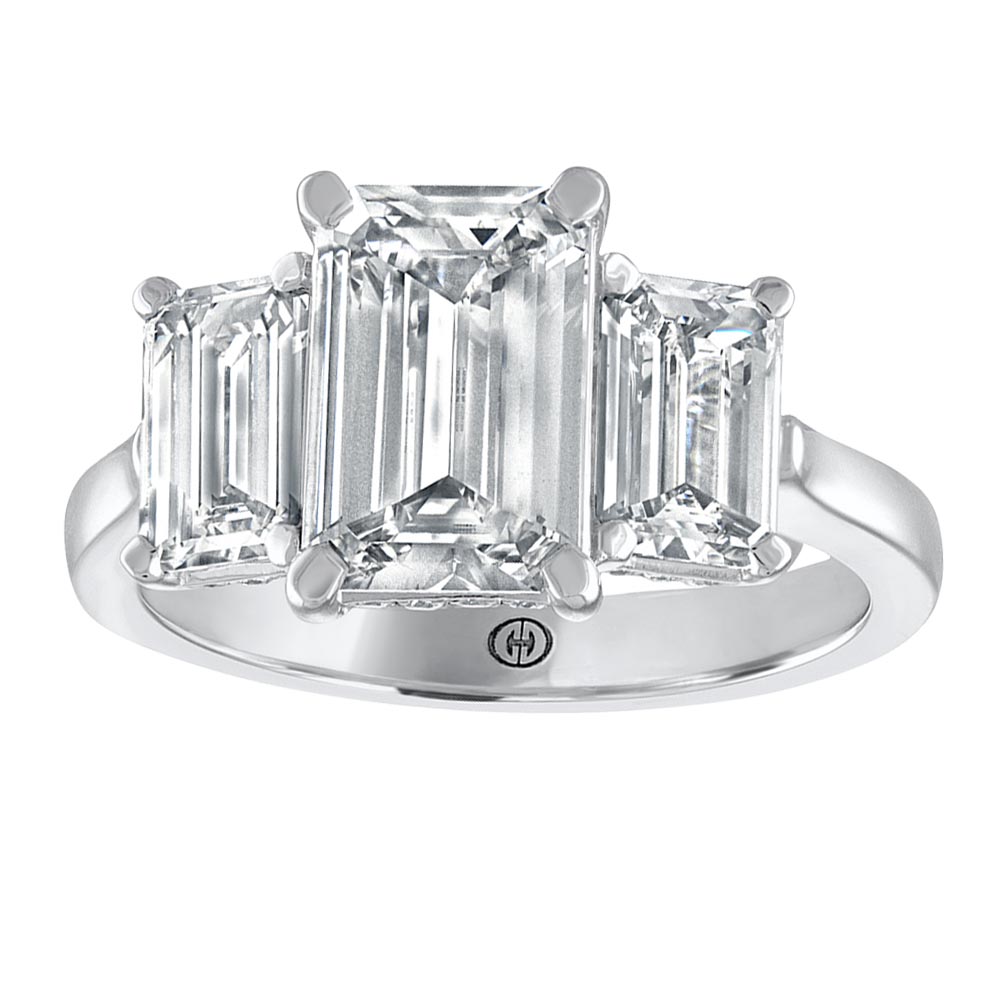 Christopher Designs L'Amour Crisscut Emerald Cut Diamond 3 Stone ...