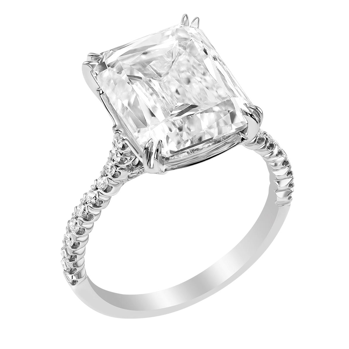 Christopher Designs Crisscut Emerald Diamond Ring in Platinum | G52EN2 ...