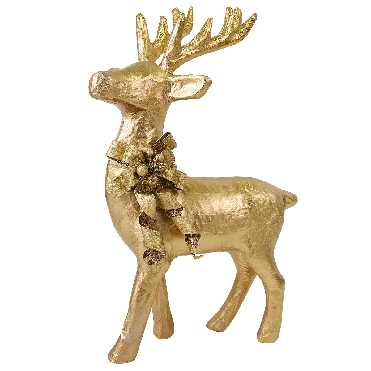 Dekorasyon Standing Deer in Gold, 20" | Borsheims