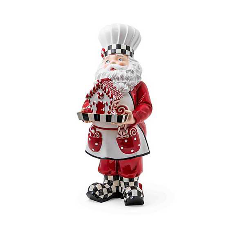 MacKenzie-Childs Peppermint Chef Santa Figure | 35509-0731 | Borsheims