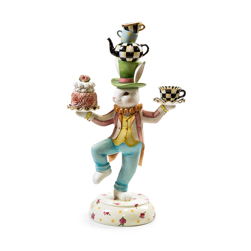 MacKenzie-Childs Rose Rabbit Centerpiece | 35514-1779 | Borsheims