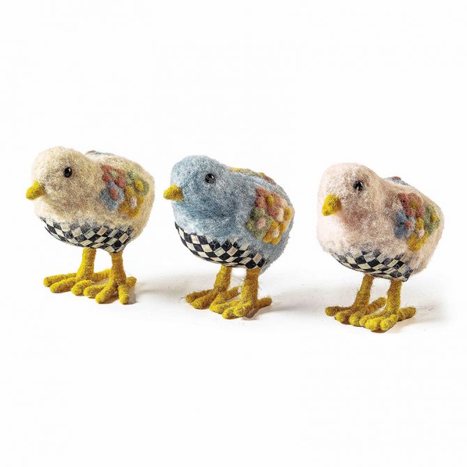 MacKenzie-Childs Spring Fling Felted Chicks, Set of 3 | 35515-0008 ...
