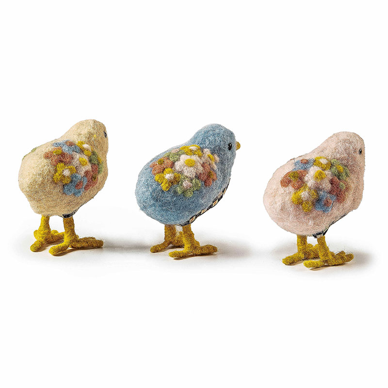 MacKenzie-Childs Spring Fling Felted Chicks, Set of 3 | 35515-0008 ...