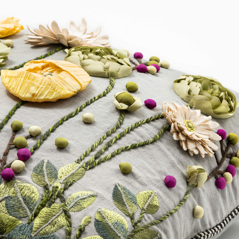 MacKenzie-Childs Coming Up Daisies Square Pillow | 75759-0023 | Borsheims