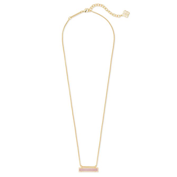 Kendra Scott Leanor Gold Pendant Necklace in Rose Quartz 4217716877 Borsheims