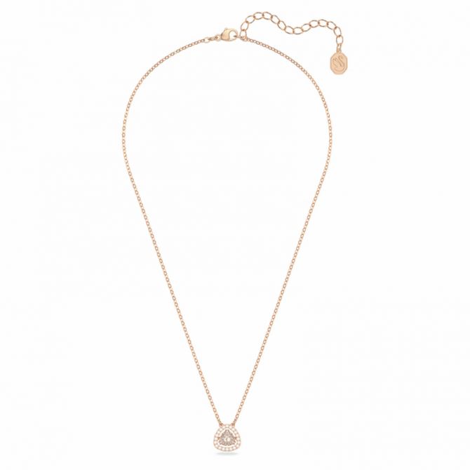 Swarovski Trilliant Cut Millenia Necklace, White and Rose Gold Tone ...