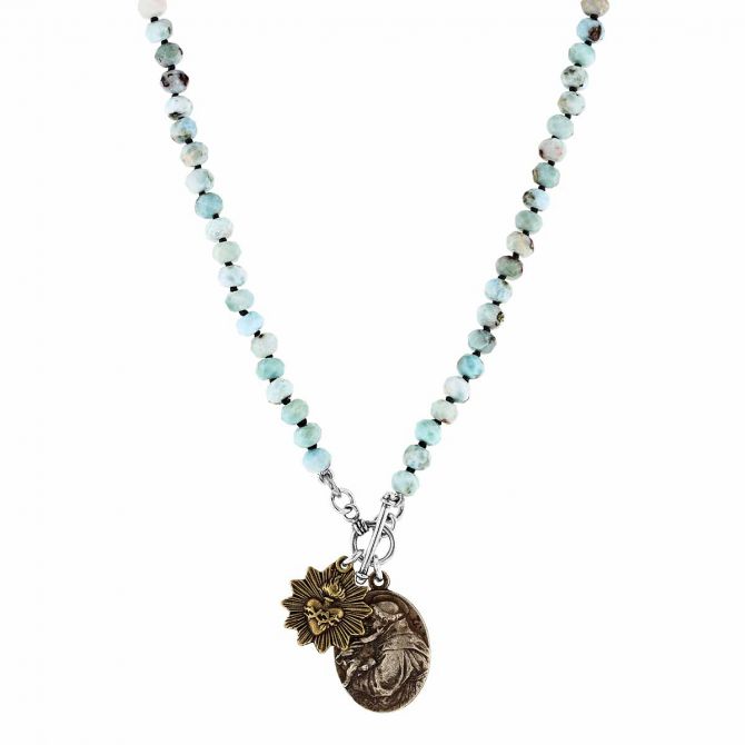 Miracle Icons By Mary Jo Pane Larimar Rondell Necklace, 16" | N-LARIMAR ...