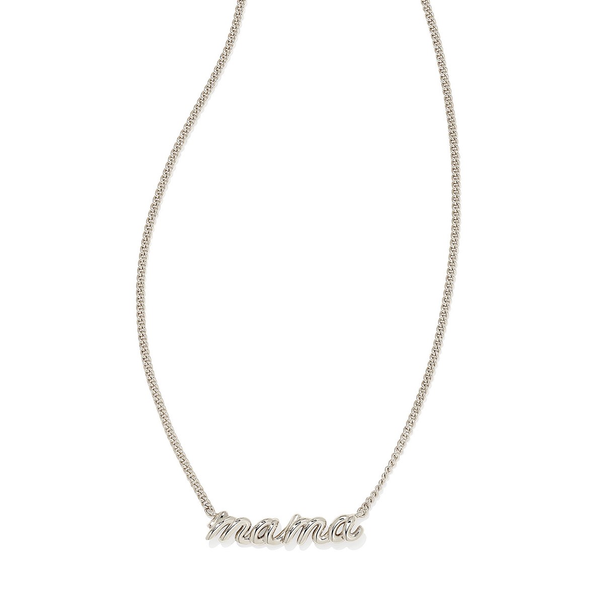 Kendra Scott Mama Script Pendant Necklace in Silver Plate | 9608803546 ...