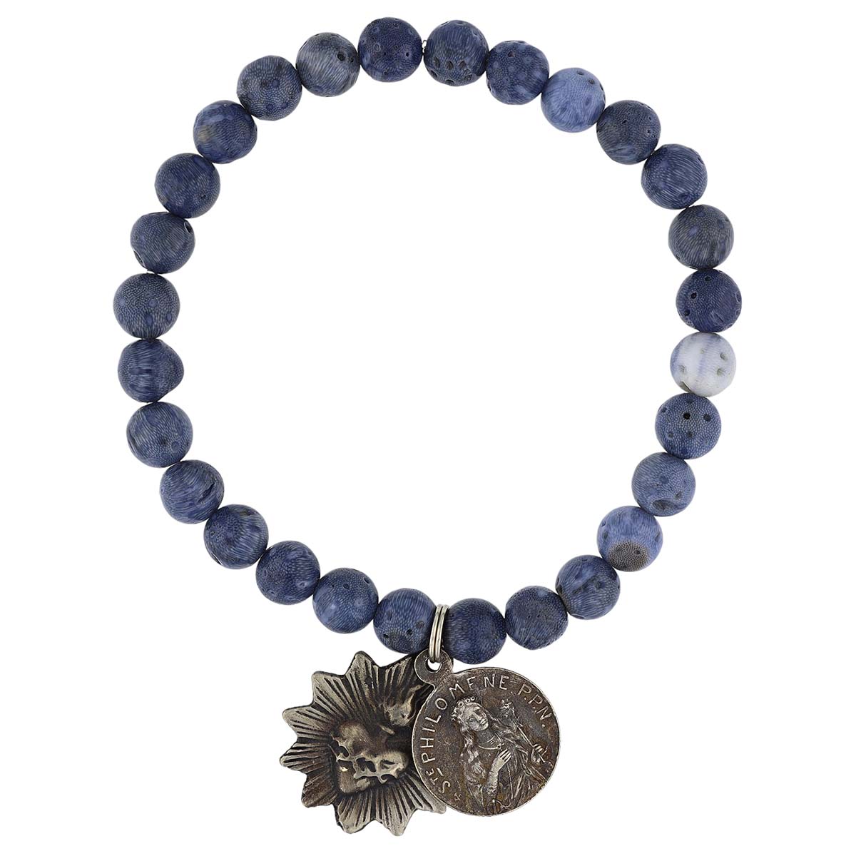 Miracle Icons by Mary Jo Pane 6mm Blue Sponge Coral Bracelet | B-6MM ...