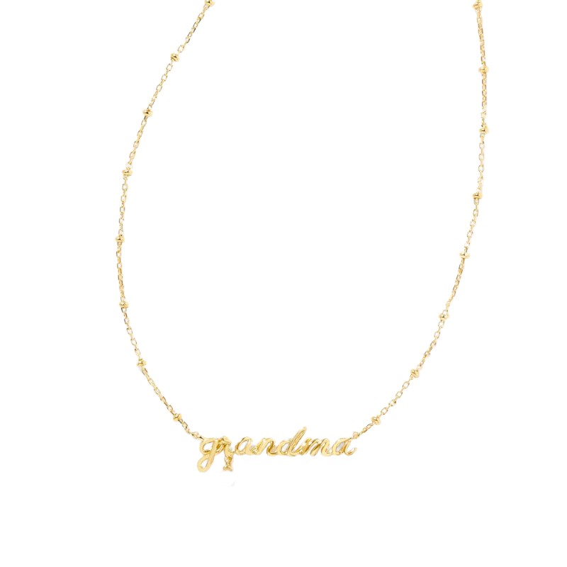 Kendra Scott Grandma Script Pendant Necklace in Yellow Gold Plated ...