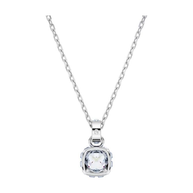 Swarovski March Birthstone Square Cut Pendant Necklace Blue and Rhodium Plated 5651794 Borsheims