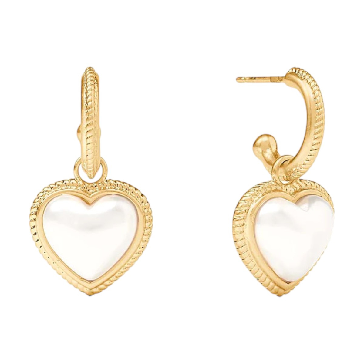 Julie Vos Heart Hoop and Charm Earring, Pearl | ER901GPL00 | Borsheims