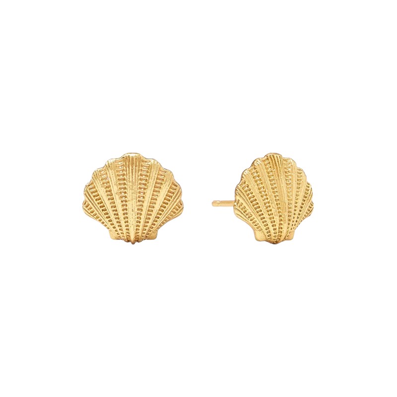 Julie Vos Sanibel Shell Stud Earrings, Yellow Gold Plated | ER870G00 ...