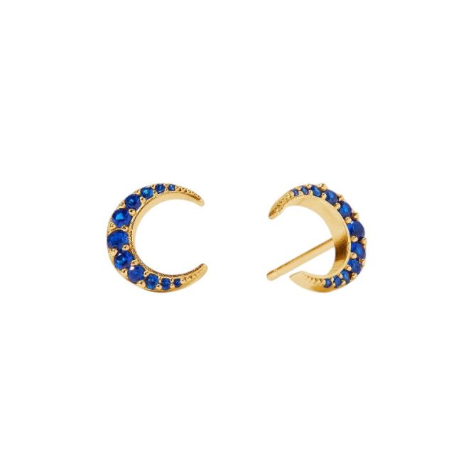 Julie Vos Luna Stud Earrings, Sapphire Blue Cubic Zirconia | ER847GSP00 | Borsheims