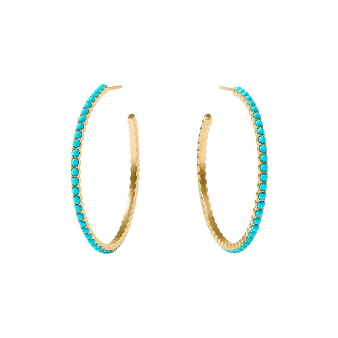 Julie Vos Turquoise Blue Juliet Hoop Earrings, Large | HP058GTQ-L ...