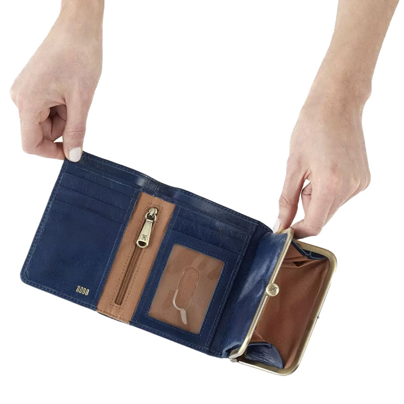 HOBO Robin Compact Wallet, Denim Vintage Hide | VI-32463DENM | Borsheims